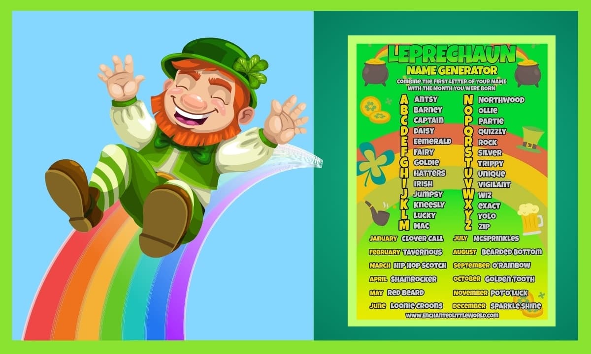 Free Printable: Leprechaun Name Generator 🍀 • Enchanted Little World
