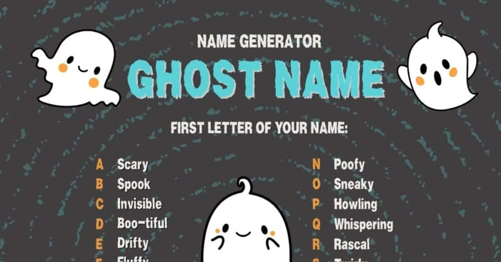Free Printable Ghost Name Generator 👻 • Enchanted Little World