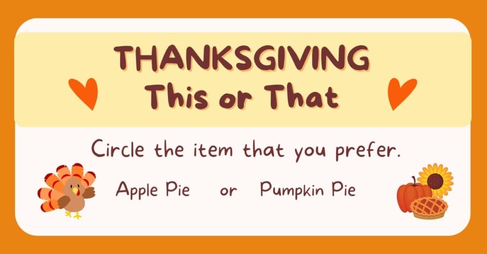 Free Printable: Thanksgiving This or That • Enchanted Little World