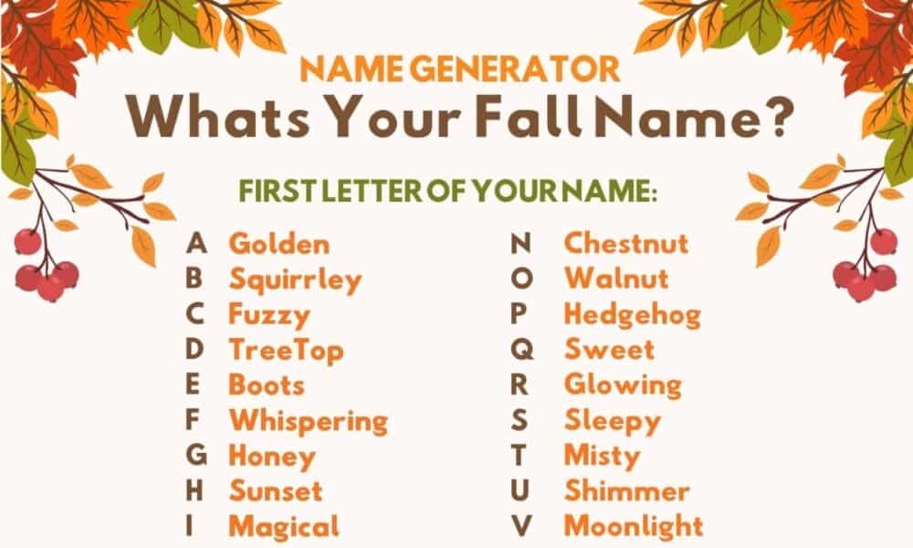 Free Printable: Fall Name Generator 🍁 • Enchanted Little World