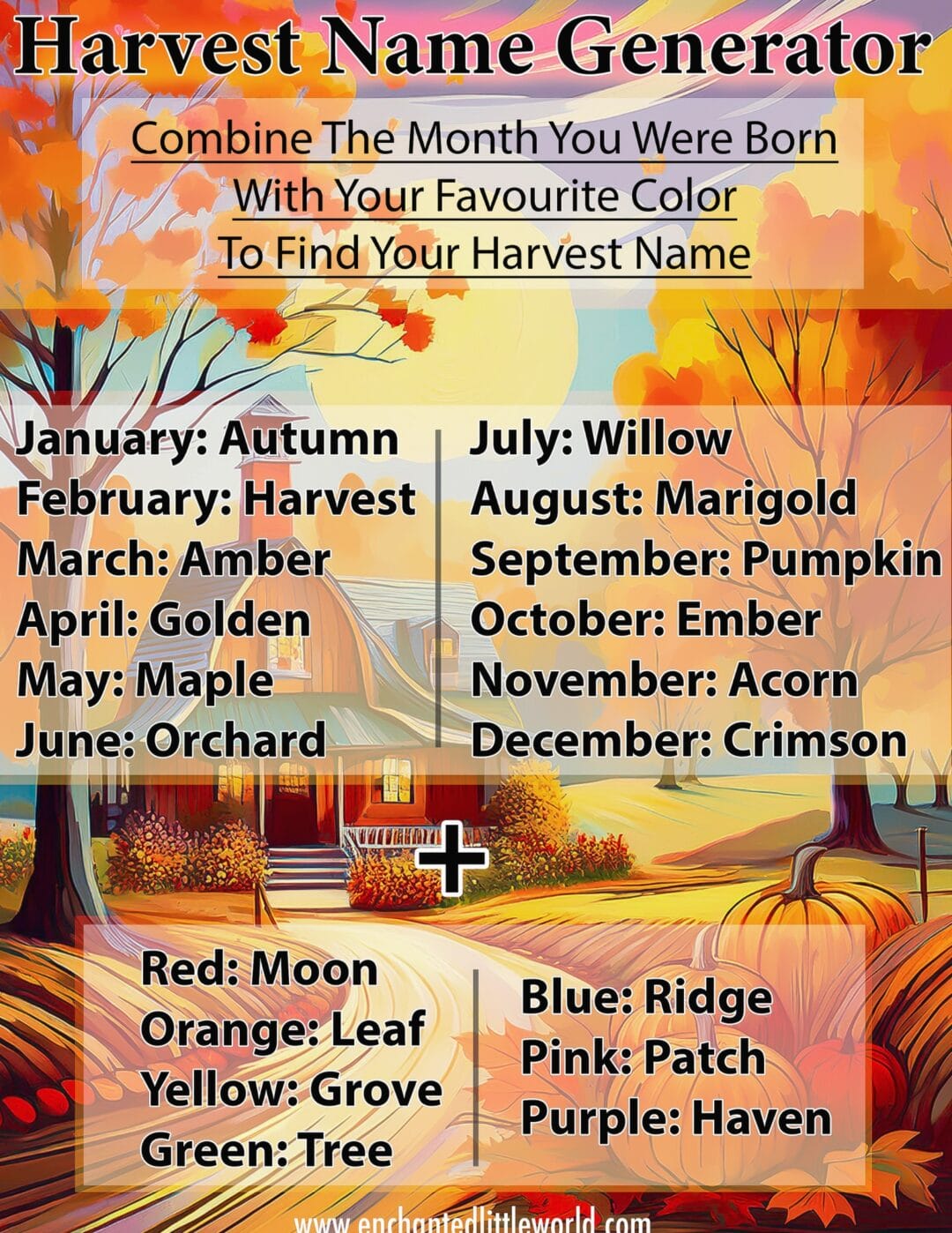 Free Printable Harvest Name Generator • Enchanted Little World