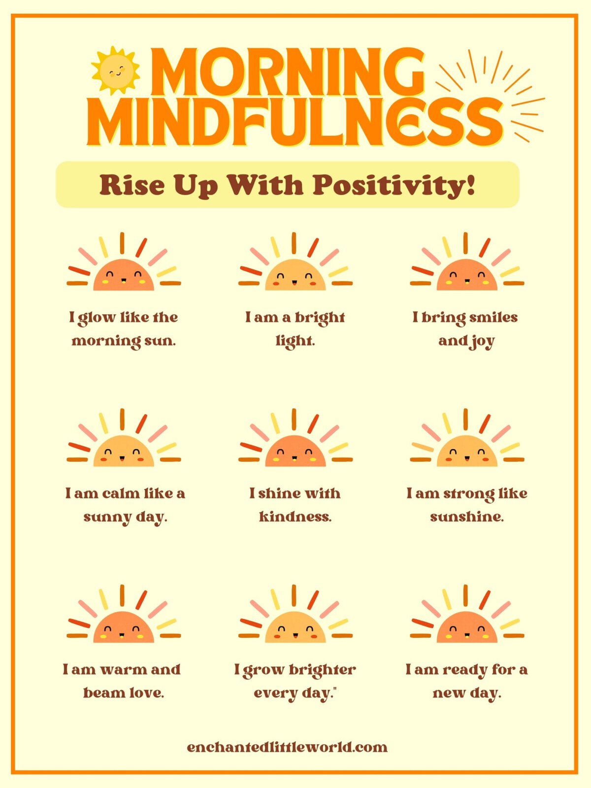 Free Printable Morning Affirmations ☀️ • Enchanted Little World