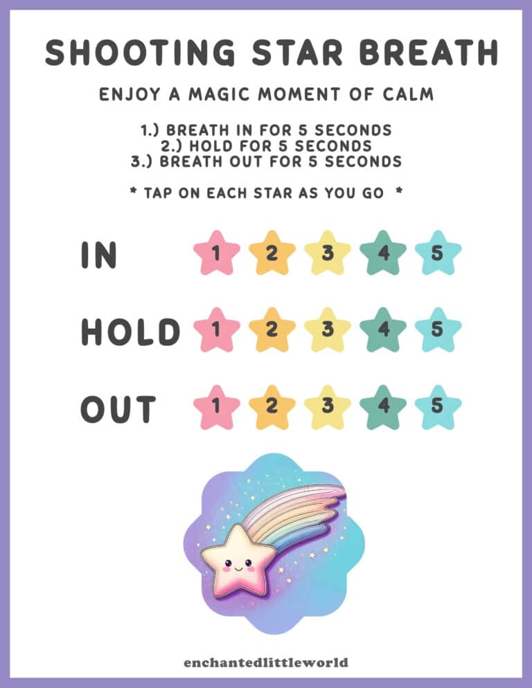 Free Printable Shooting Star Breath Exercise • Enchanted Little World
