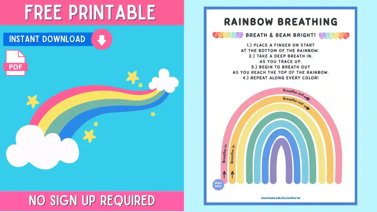 Rainbow Breathing Printable Printable Words Worksheets