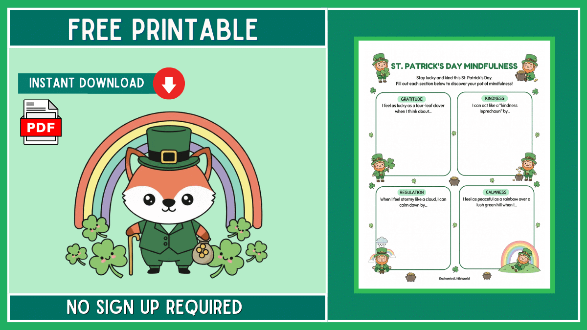 Free Printable Saint Patrick’s Day SEL Worksheet • Enchanted Little World